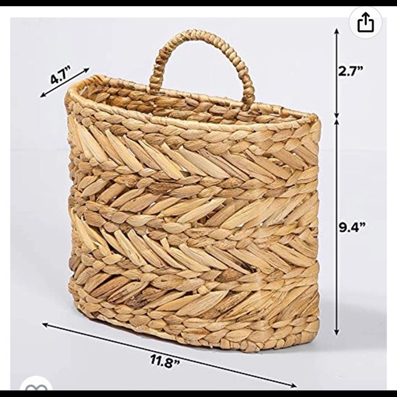 Artera | Storage & Organization | Nwt Hyacinth Woven Modern Farmhouse Boho Hanging Basket For ...